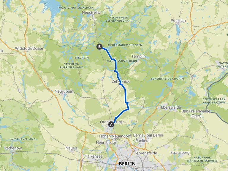 BRG - Oranienburg nach Fürstenberg an der Havel | fietstocht | Komoot